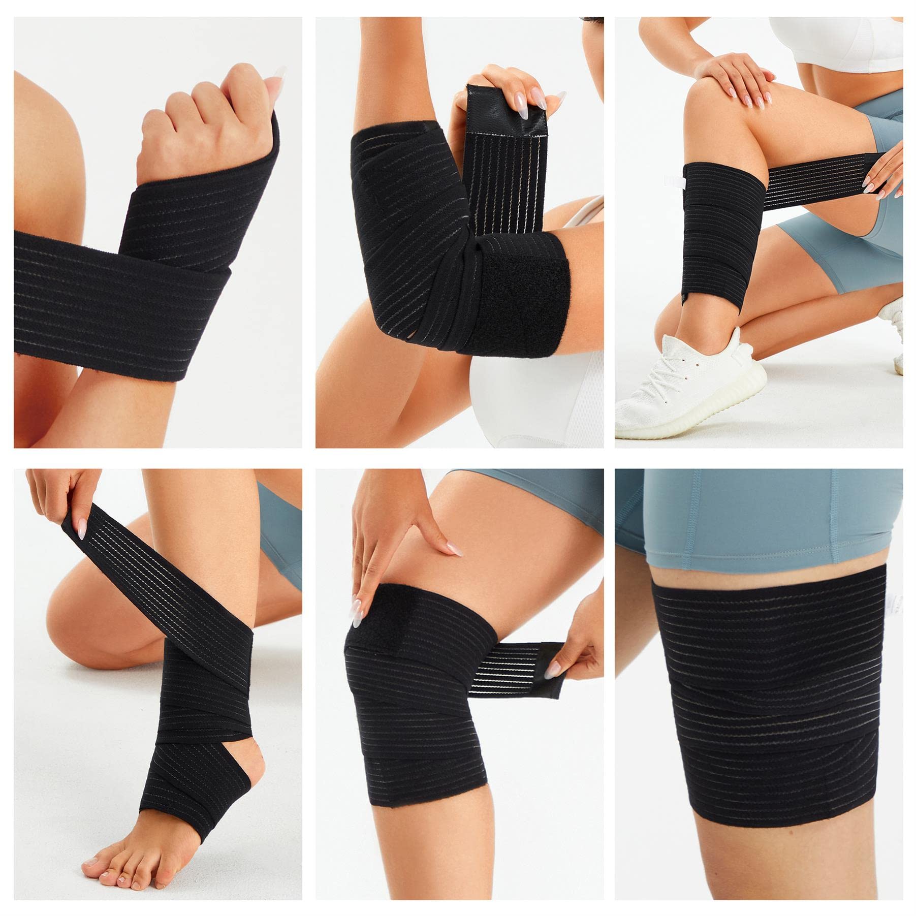 RACELO 2 Pack Sports Knee Brace Wraps for Knee Pain Compression Sleeves Support Bandage for Men and Women