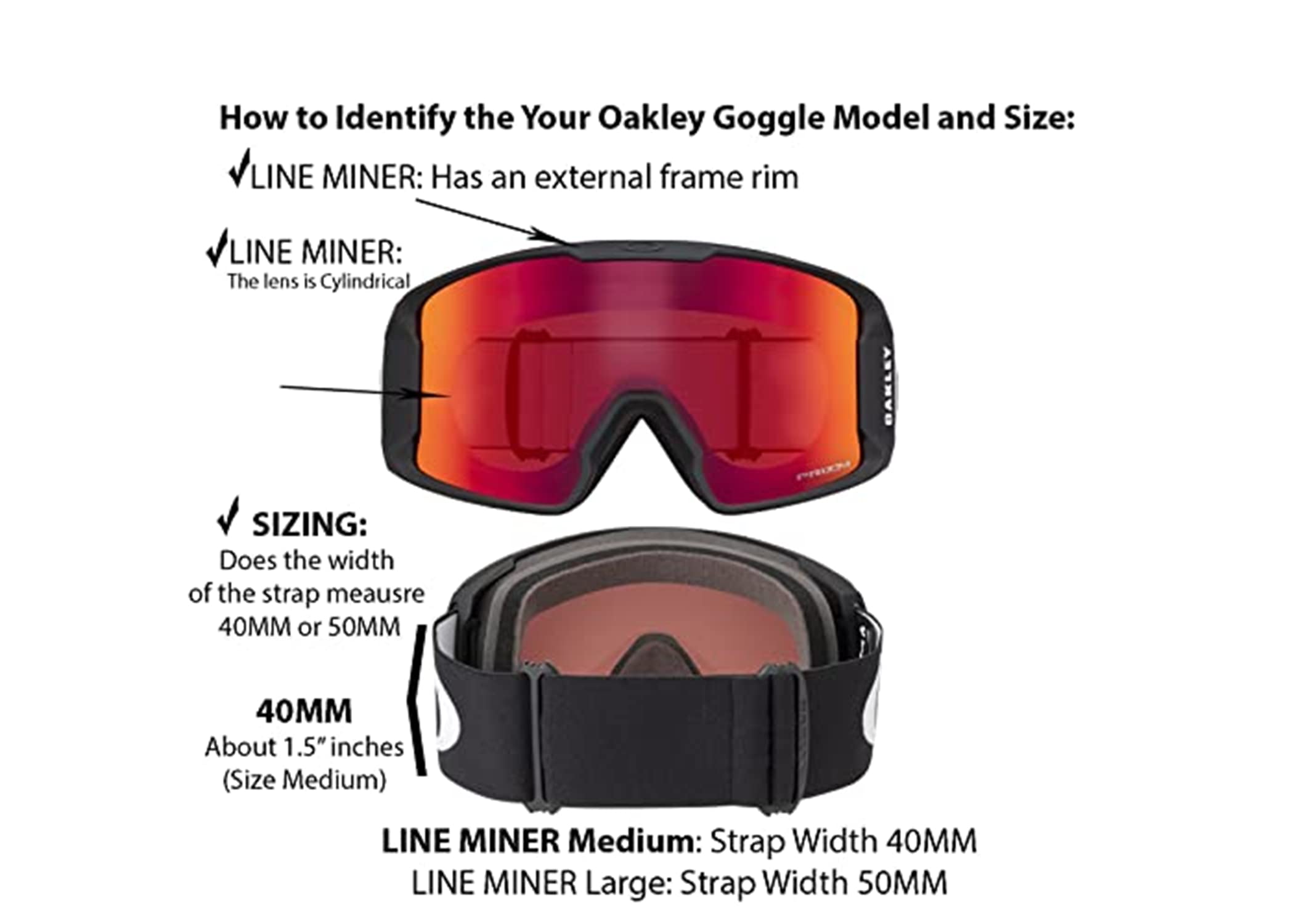 Oakley Line Miner Large Prizm Clear REPLACEMENT LENSES AOO7070ILS Ski Goggles For Men For Women + BUNDLE with Designer iWear Eyewear Kit