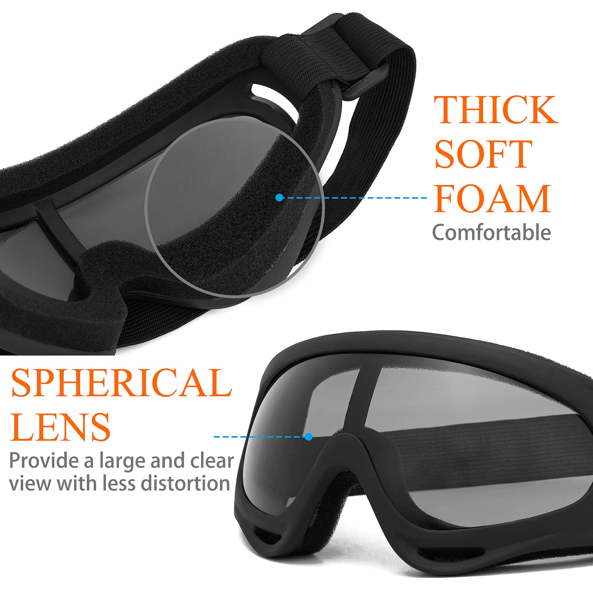 Lelinta Skiing Goggles UV Protection for Ski Snowboard with OTG Anti-Fog Ski Goggles