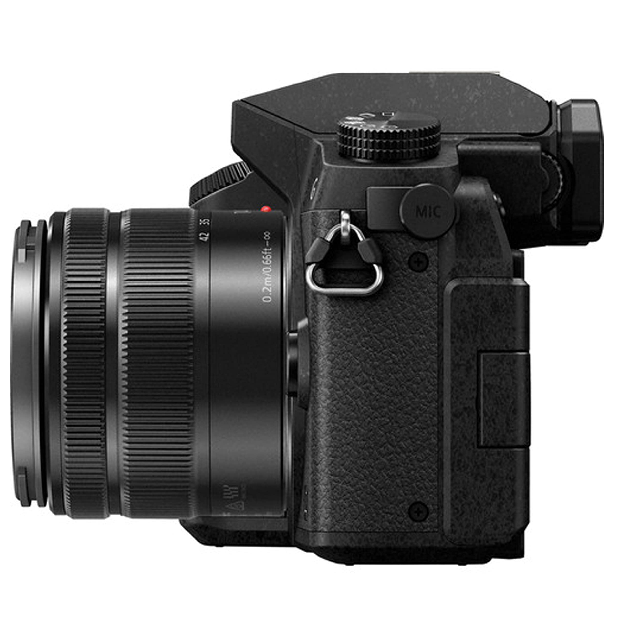 Panasonic Lumix G7 Mirrorless Camera with 14-42mm Lens (Black)- LED Video Light + Microphone + Extreme Speed 64GB Memory(23pc Bundle)