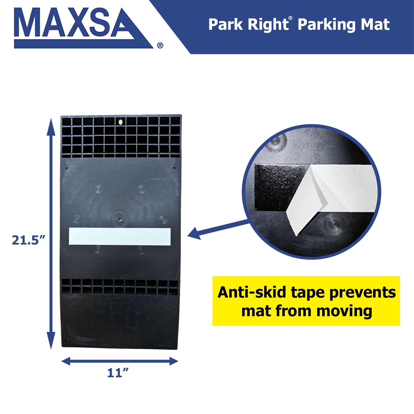 Maxsa 37359-RS Park Right 21" x 11" x 2" Parking Mat, Red