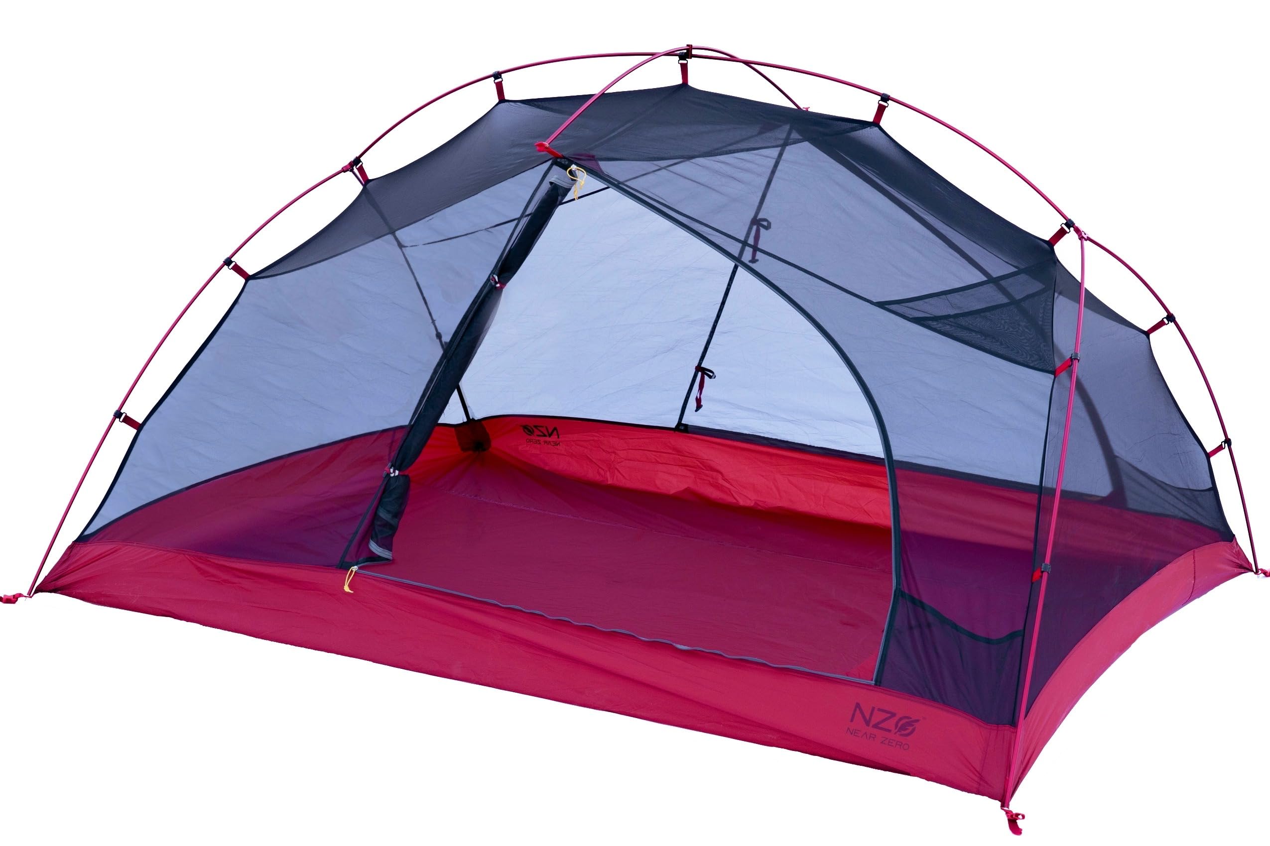 Near Zero 2 Person Ultralight Backpacking Tent, 2 Door, 20D Ripstop Waterproof Sealed Nylon, Freestanding, Rainfly, 3 Season, with Lightweight Aluminum Frame. Easy Setup System