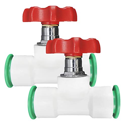 Meprotal 2pcs 1/2 PE Quick Connect Pipe Shut-Off Valves Water Pipe Fittings Fit for 20mm Pipe Diameter