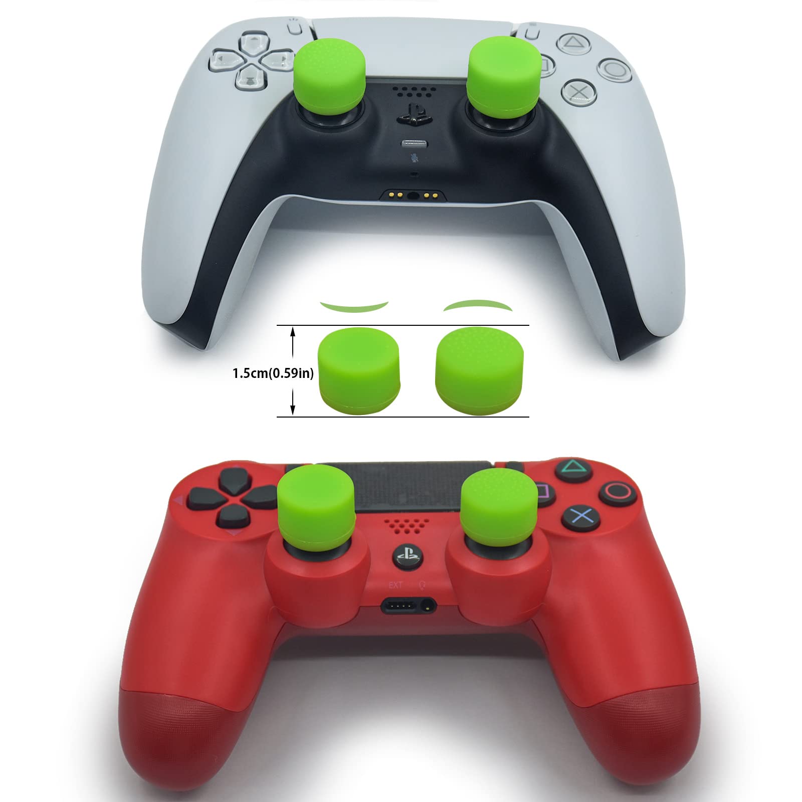 ShiMa Owl Thumb Grip Controller Gamepad Raised Antislip Thumb Stick Grips Thumbsticks Joystick Cap for PS5/4,Xbox one/SX/SS,Switch Pro Controller-Precision Rings(4pcs),Case,Thumb Grips(8pcs),Blue Set