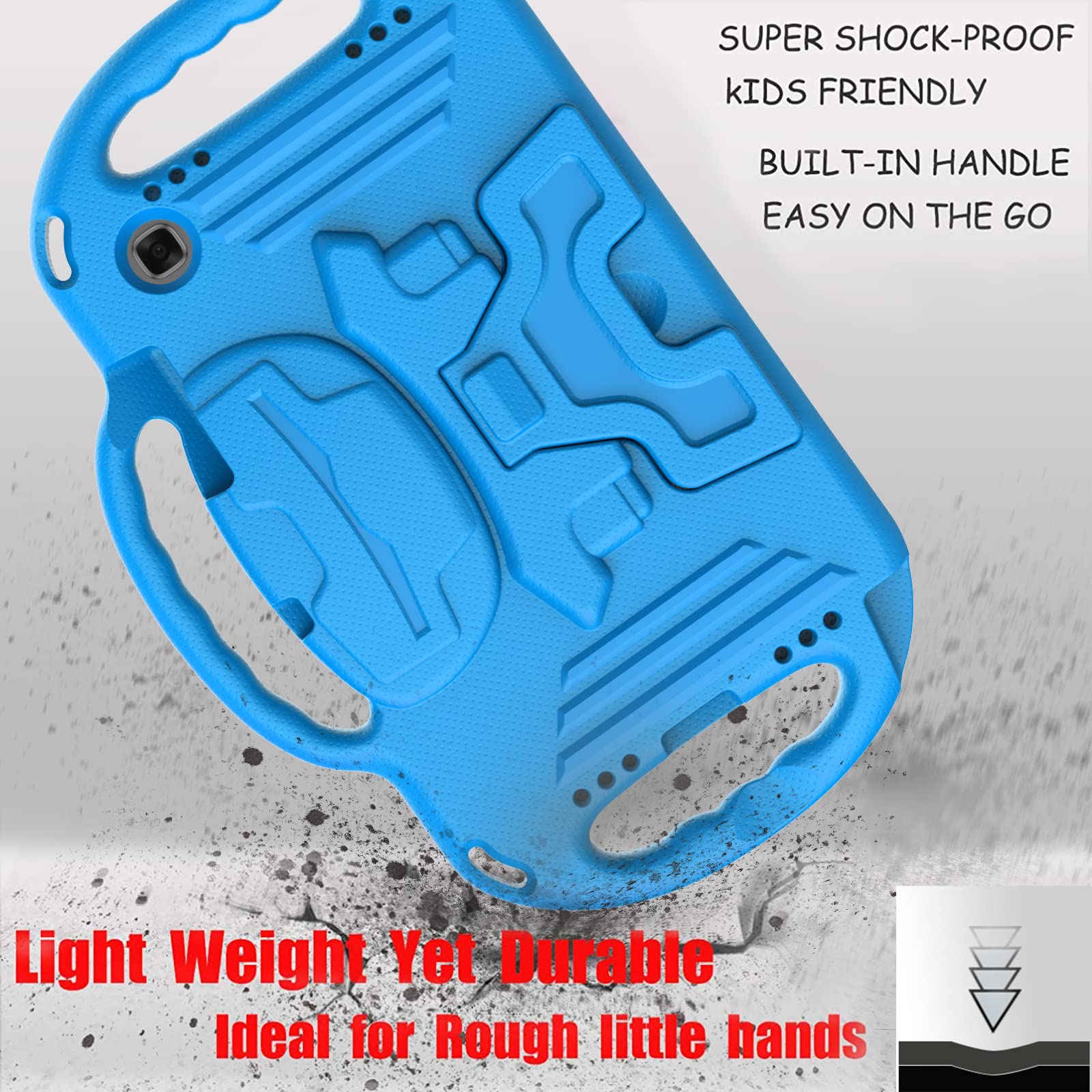 LTROP Kids Case for Samsung Galaxy Tab A7 10.4 2022/2020, Samsung Galaxy Tab A7 10.4 Case with Shoulder Strap, Shockproof Handle Stand Case for Samsung Tab A7 10.4 Inch(SM-T500/T505/T507/T509), Blue