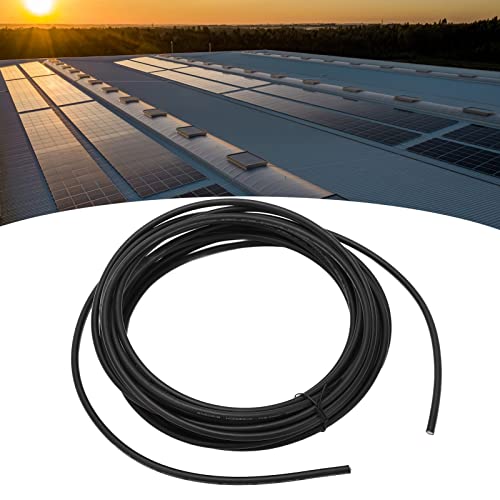 Solar Extension Cable, Low Resistance Solar Panel Wire Energy Saving Resistant Protective for Industry (Black 6mm² 10m)