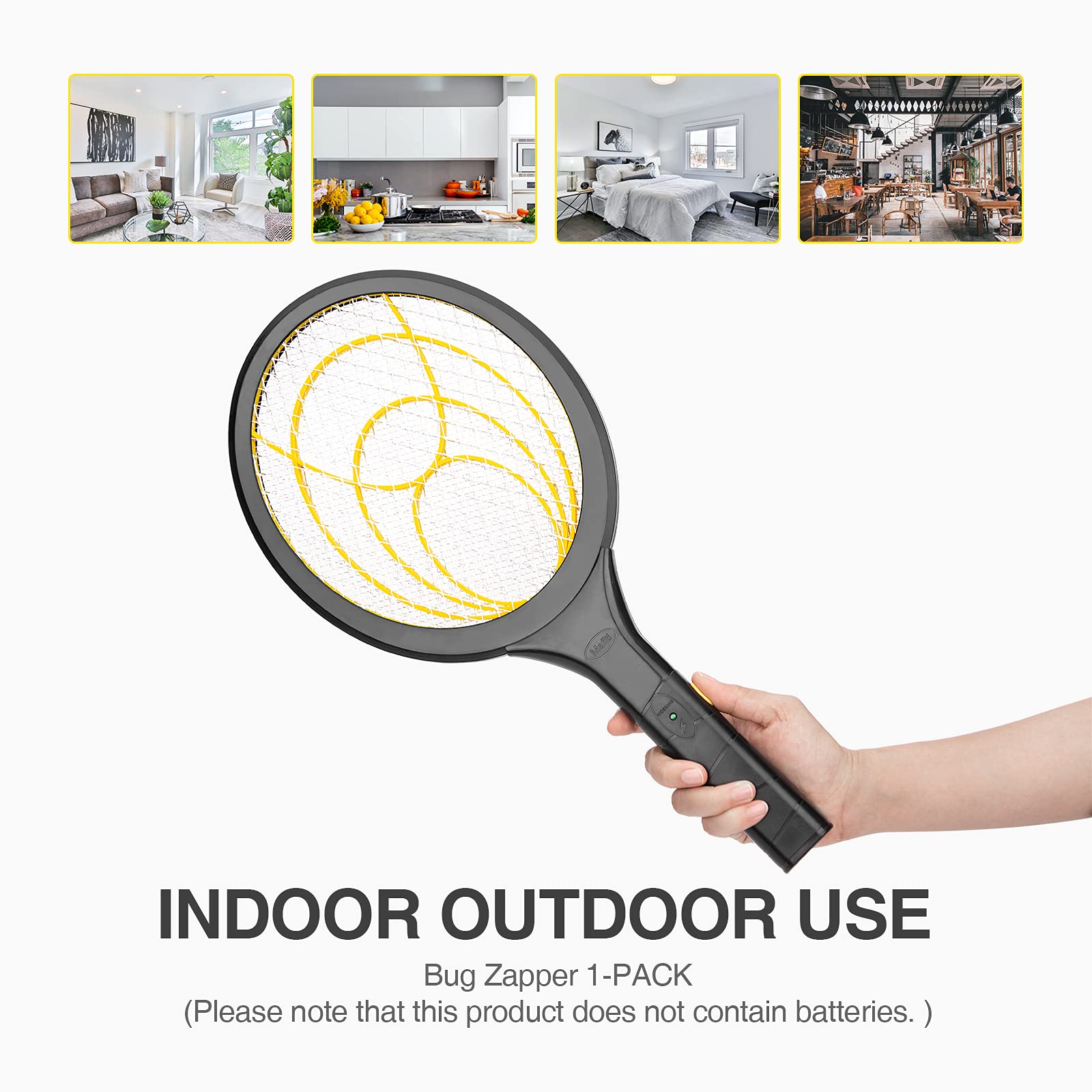 mafiti Electric Fly Swatter Fly Killer Mosquito Zapper Bug Zapper Racket for Indoor Outdoor 2AA Batteries not Included