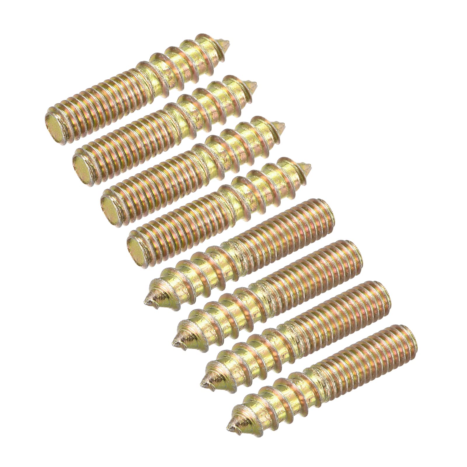 uxcell M8x40mm Hanger Bolts, 8pcs Double Ended Thread Dowel Screws for Wood Furniture