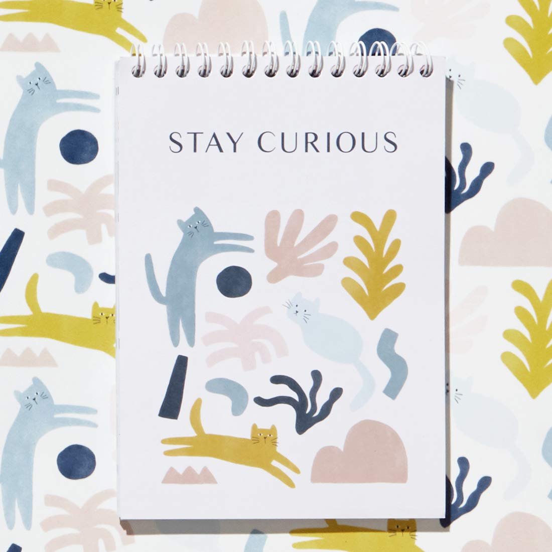 kikki.K Back to School Designer Collection - B6 Spiral Feature Notepad Vanilla, Includes 60 Printed Pages with 6 Unique Designs, Measures 6.97" L x 4.92" W x 4.92" H