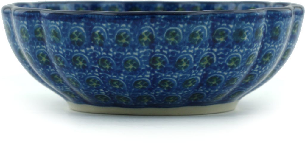 Polish Pottery Bowl 5-inch Blue Poppies made by Ceramika Artystyczna