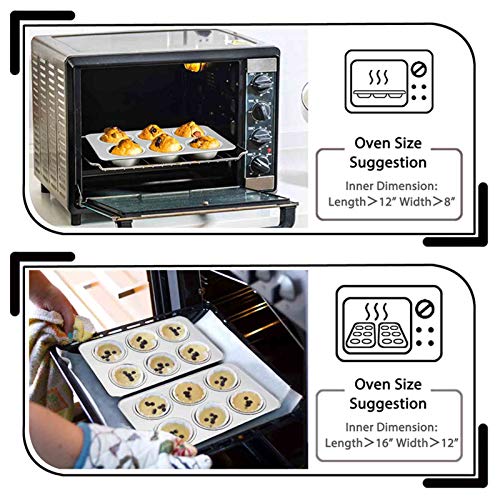 TeamFar Muffin Pans for Baking, Cupcake Pan Tray Set for Making Cakes Cornbread Quiche and More, Healthy & Non Toxic, Oven & Dishwasher Safe - Set of 2