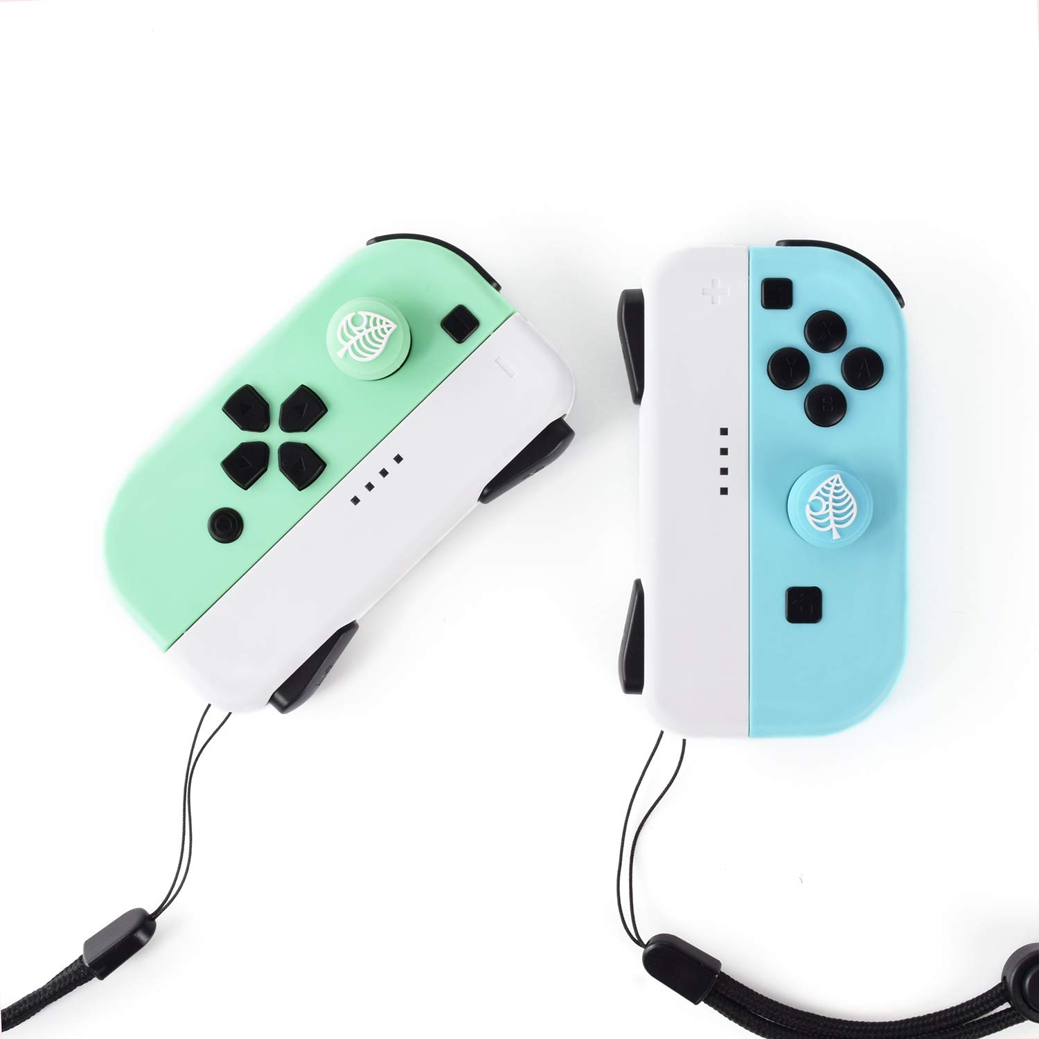 LightPro Animal Crossing Thumb Grips Cute Joystick Caps for Nintendo Switch Joy-Con and Switch Lite Controller, Soft Silicone Analog Stick Covers Set for Controllers Button (Blue&Green)