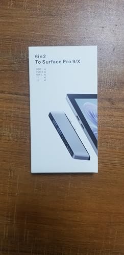 Surface Pro 9/Pro 11 Hub Docking Station Multi Port 6-in-2 with Thunerbolt4 USBC 4K Display 40Gbps Data PD Charging | HDMI | USB3.0 | microSD TF SD Card Reader for Microsoft Surface Pro 9/10/11/X