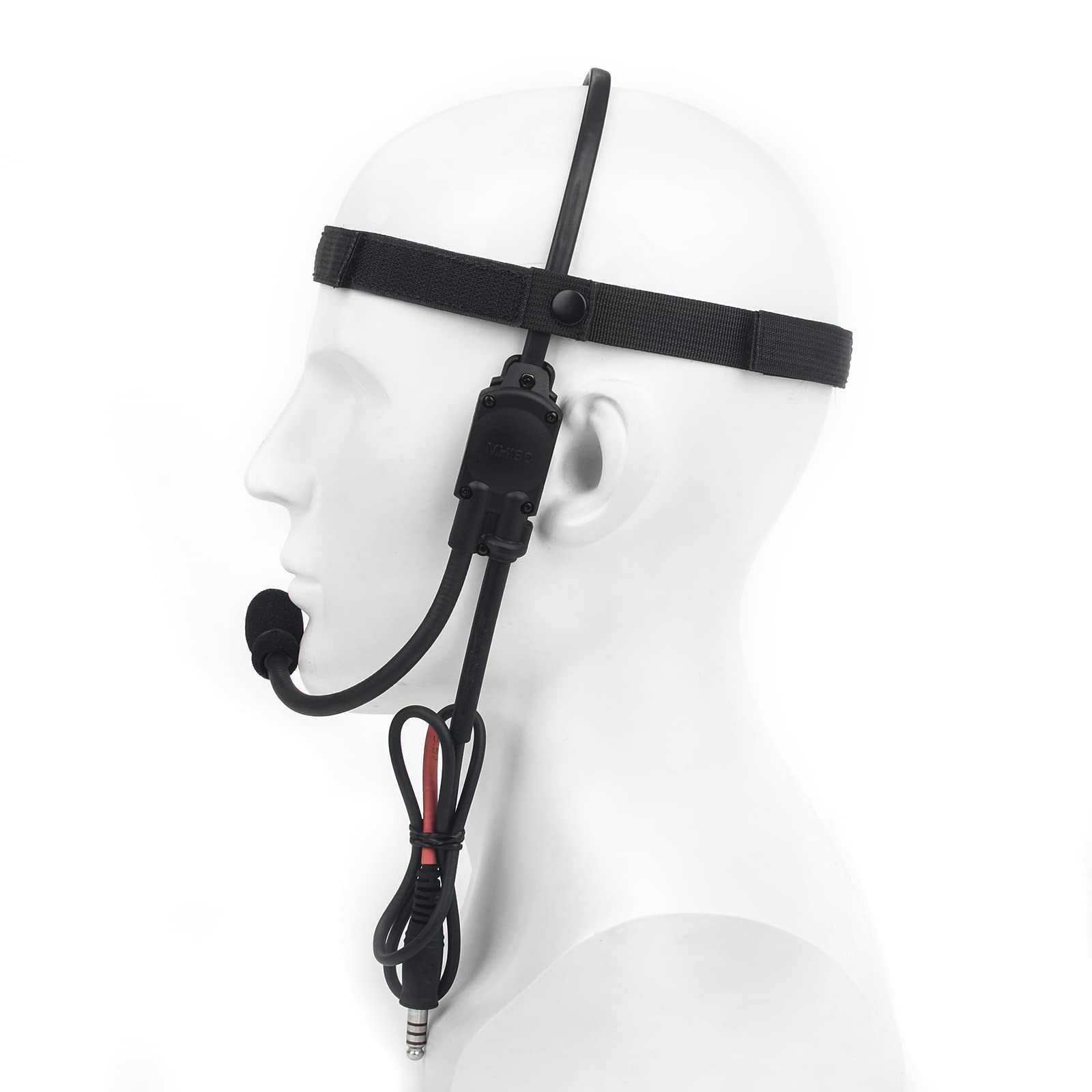 rdzzwxw Bone Conduction Headset with Microphone, MH180-V Tactical Headset CS Sports Military Earmuffs for Hunting, Suitable for 7.0 Plug PTT