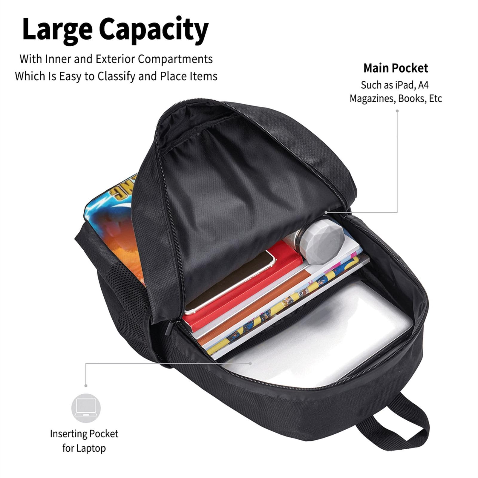 MILX Cartoon Unisex Backpack Ninja Large Capacity 17 Inch Laptop Backpack Travel Daypack Men Women Casual Tote
