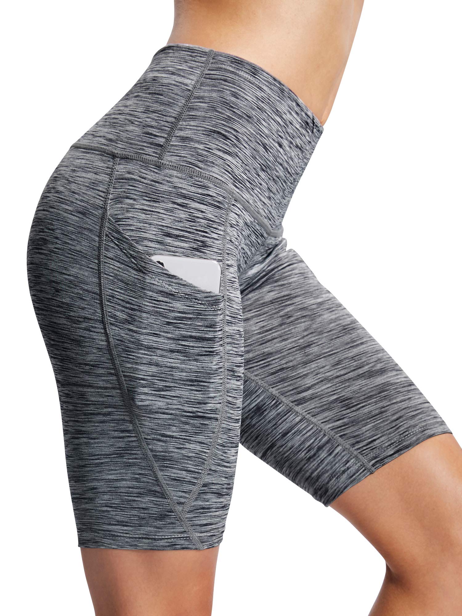 NELEUS Women's 3 Pack Biker Shorts High Waist Tummy Control Workout Running Shorts for Gym Yoga,9035,Black/Grey/Navy,US 2XL,EU 3XL