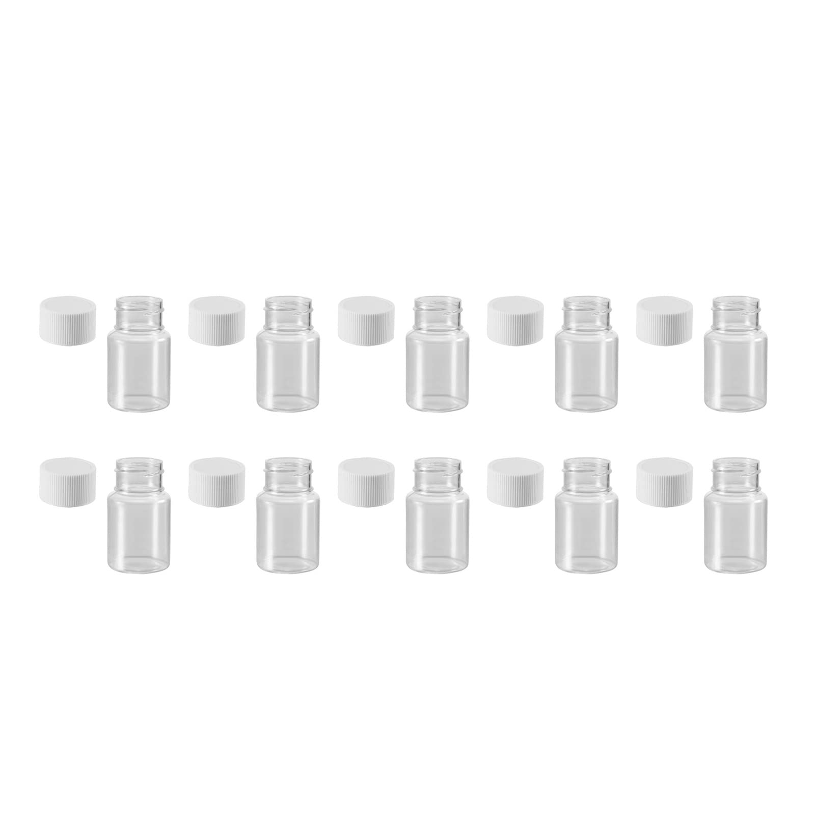 YOKIVE 50 Pcs Chemical Storage Bottle, Plastic Container with Wide Mouth | Reagent Sample Sealing, Great for Laboratory, Store, Factory (Clear, 30-ML)