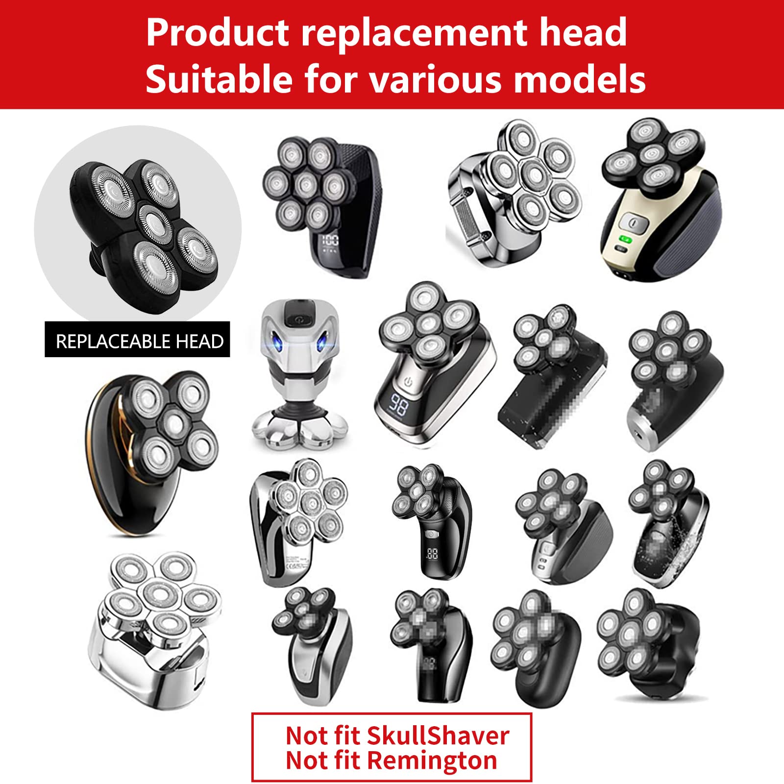 Men's Electric Shaver Replacement Heads 5 Head Fiveblade for Men Shaver Wet & Dry Compatible Waterproof Multi Functional(DT1)