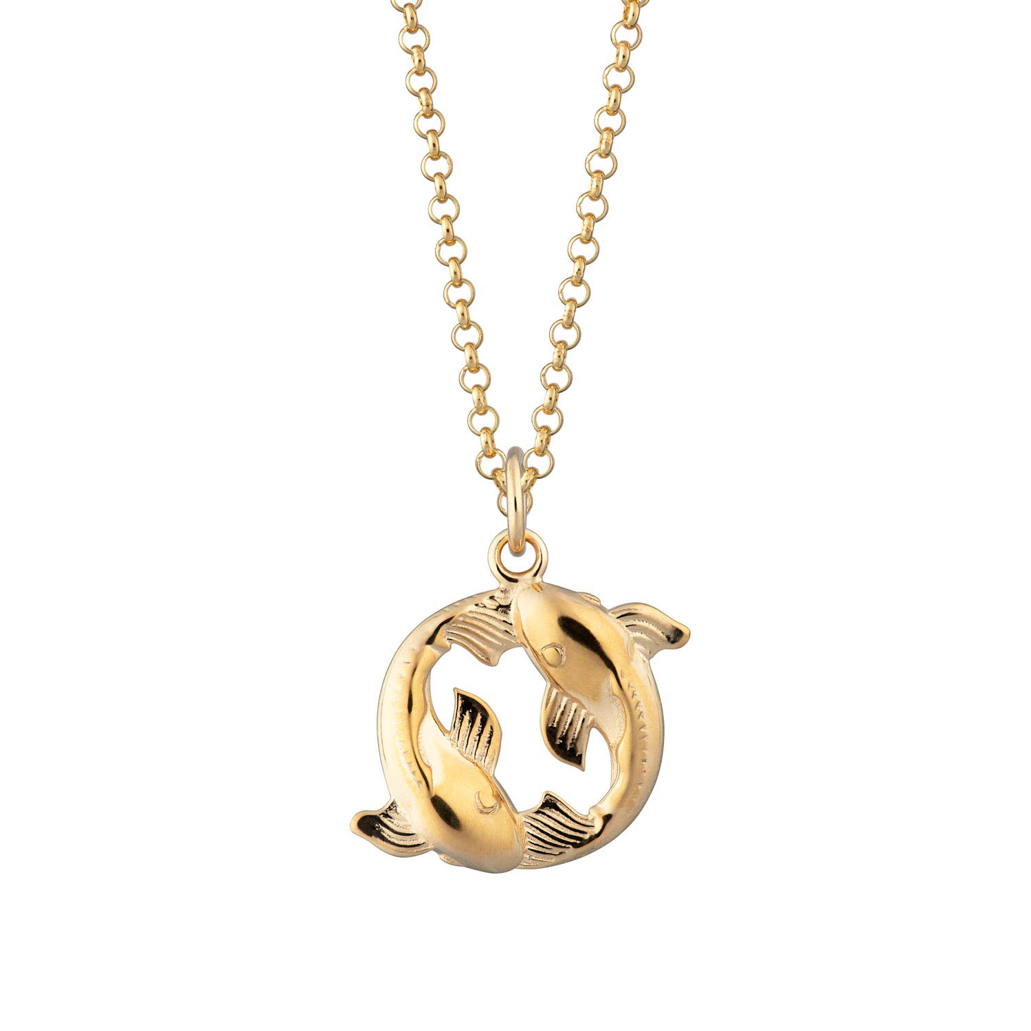 Lily Charmed - 18k Gold Plated Koi Fish Pisces Zodiac Necklace with 16 to 18 Inch Adjustable Chain