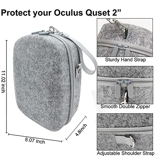 subeirey for Oculus Quest 2 Accessories, VR case Hard Waterproof Bag,Lightweight and Portable Travel Carrying Case, Crossbody Chest Bag, VR Gaming Headset and Controllers Storage Bag