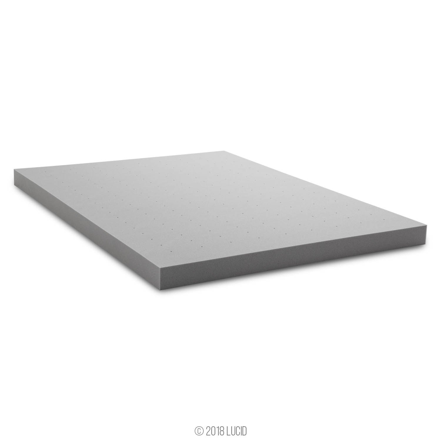 Lucid 4 Inch Mattress Topper King – Memory Foam – Bamboo Charcoal Infusion – Cooling Ventilation – Hypoallergenic – CertiPur Certified Foam