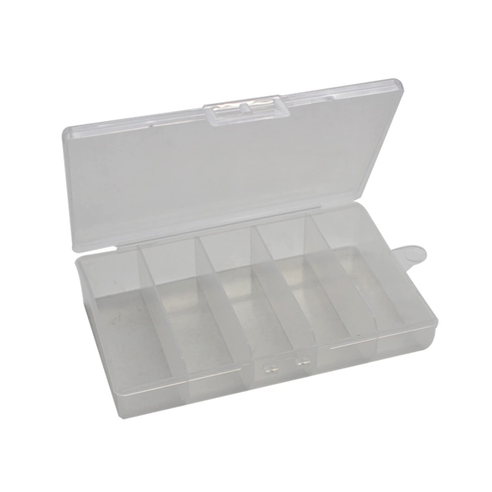 Phoenixb2c Tackle Box Space-Saving Easy to Carry 5 Grid Fishing Tackle Storage Box White