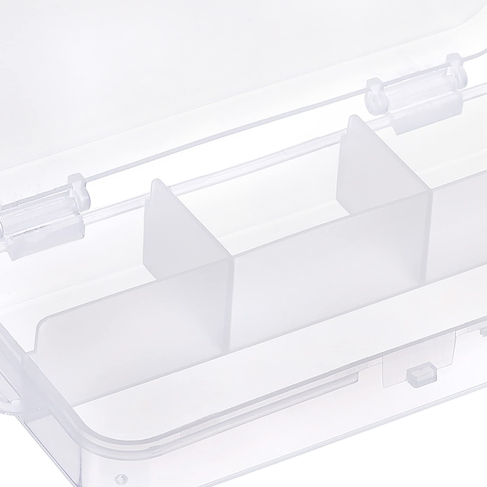 PATIKIL Fishing Lure Storage Box 3 Pack Plastic Fish Tackle Container Organizer, Clear