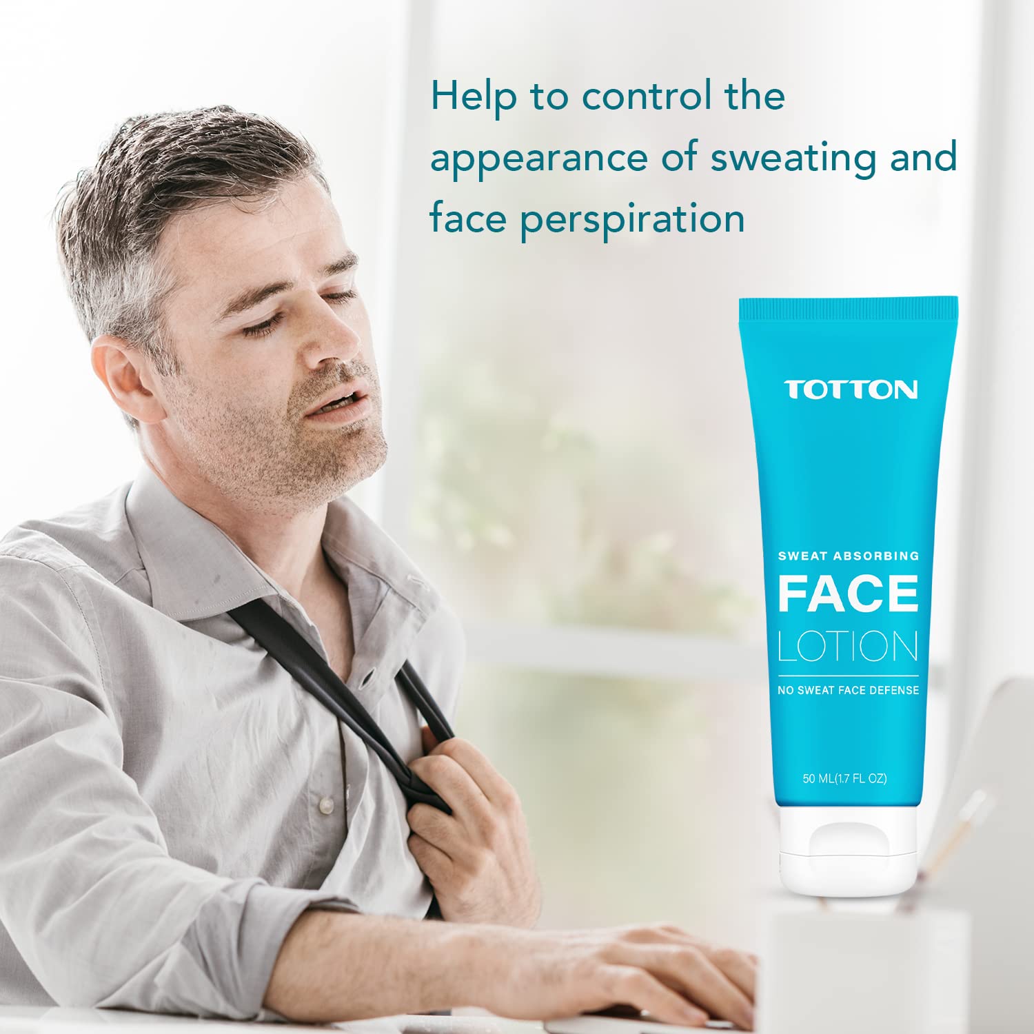 Sweat Absorbing Lotion, Antiperspirant for Face, Forehead, and Scalp, Block Sweat and Oily Skin Control, Anti Sweat for Men & Women - 50mL