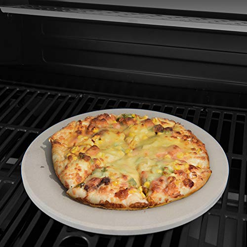 Royal Gourmet KSF1204 3 Piece Pizza Stone Set for Grill and Oven with 12-Inch Cordierite Stone, Peel and Pizza Cutter, Baking Tool