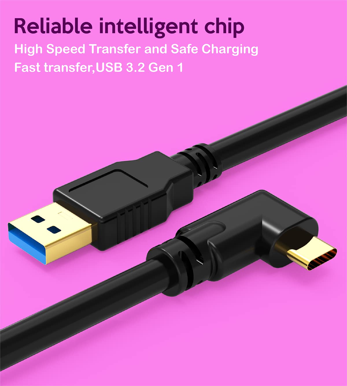 Link Cable for Oculus Quest 2, Virtual Reality Headset Cable for Oculus Quest 2, Steam VR, Fast Charing High Speed PC Data Transfer USB 3.0 to USB C - 10FT (3M)