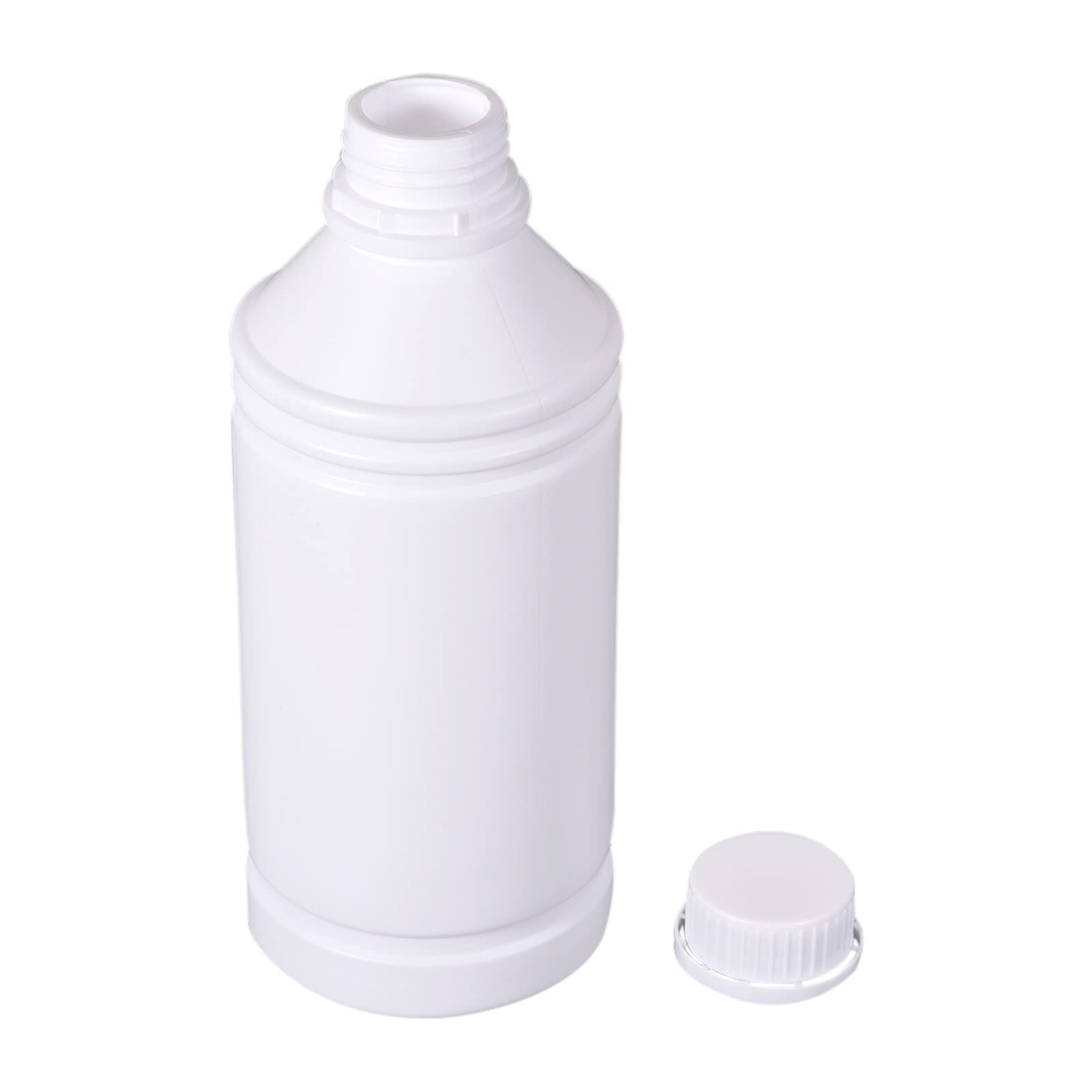 YOKIVE 1 Pcs Chemical Storage Bottle, Plastic Containers with Wide Mouth | Chemistry Liquid Storage, Great for Laboratory, Stores, Factory (White, 1000-ML)