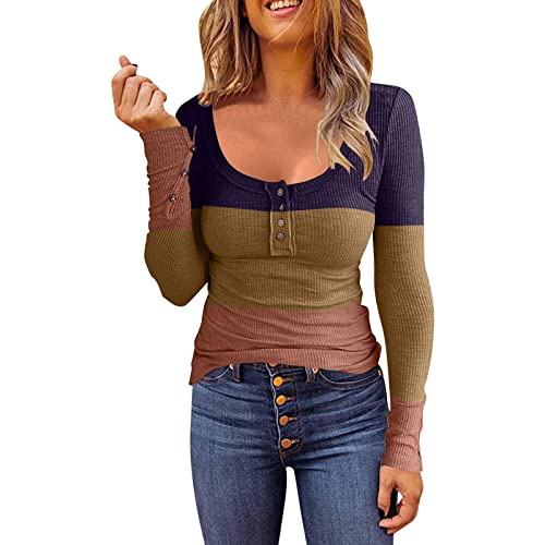 Sweatshirt for Women Hoodies Causal Loose Shirt Tops Oversize Comfy Blouse Tunics Sweatershirt Blouses Trendy Jumper Tops A-Brown