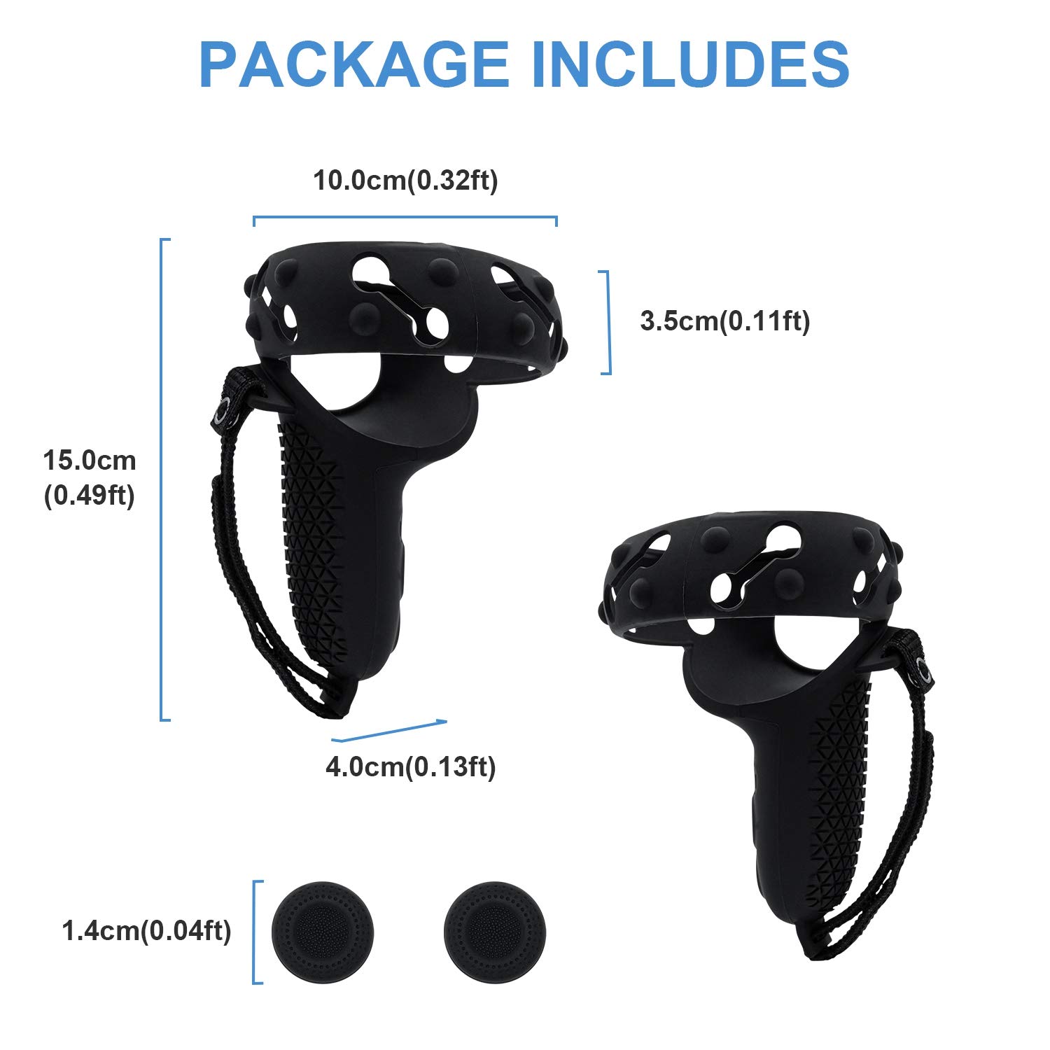 Mcbazel 1 Pair Controller Grip Cover for Oculus Quest 2, Anti-Slip and Anti-Fall Silicone Grip Protective Cover Case with Hand Strap for Oculus Quest 2 Controller - Black