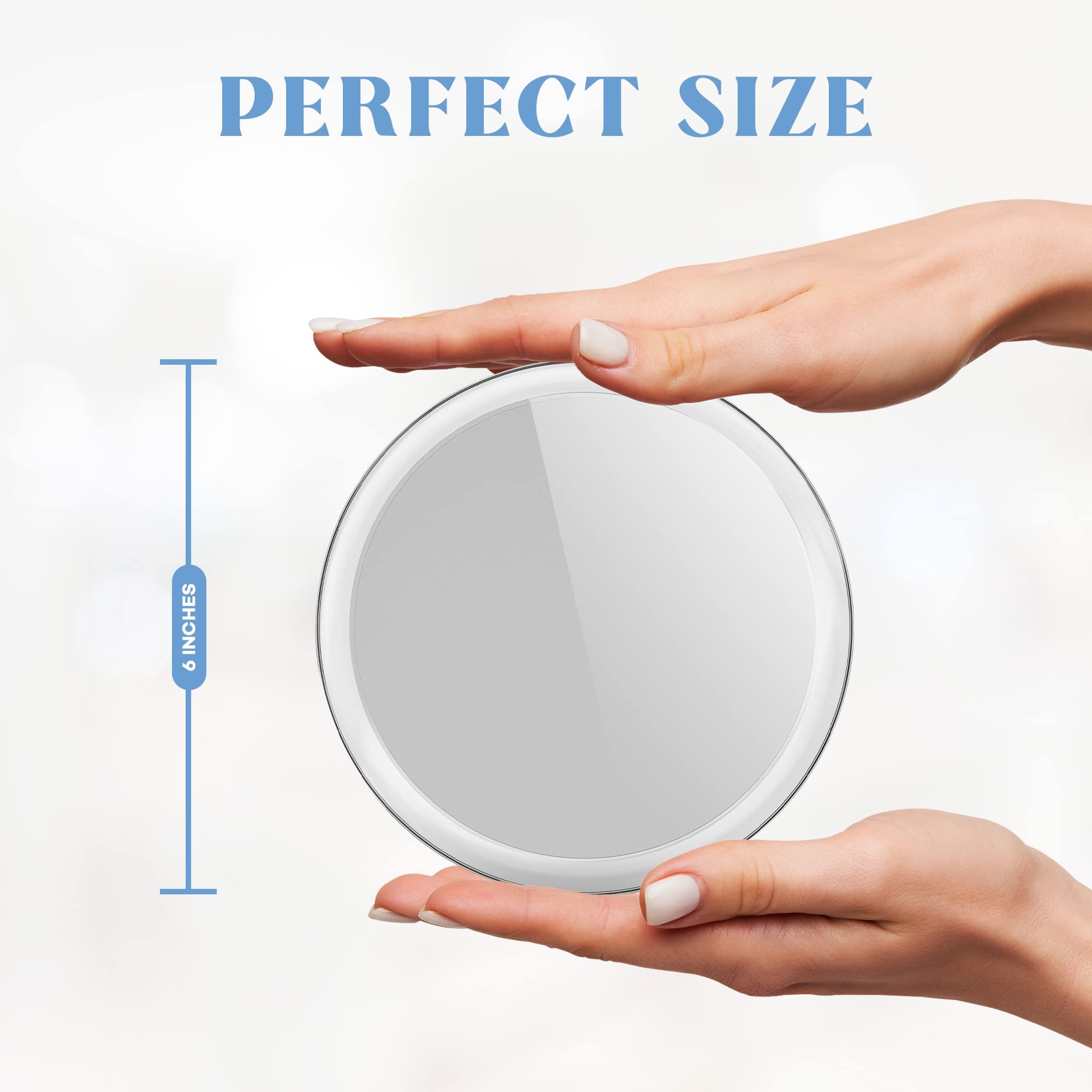UMEMAE 20X Magnifying Mirror with 3 Strong Suction Cups- 6 Inch Mirror- Use for Makeup Application/Makeup Details- Tweezing- Removing Blackheads/Blemishes-Suction Cups Mirror- Easy Mounting.
