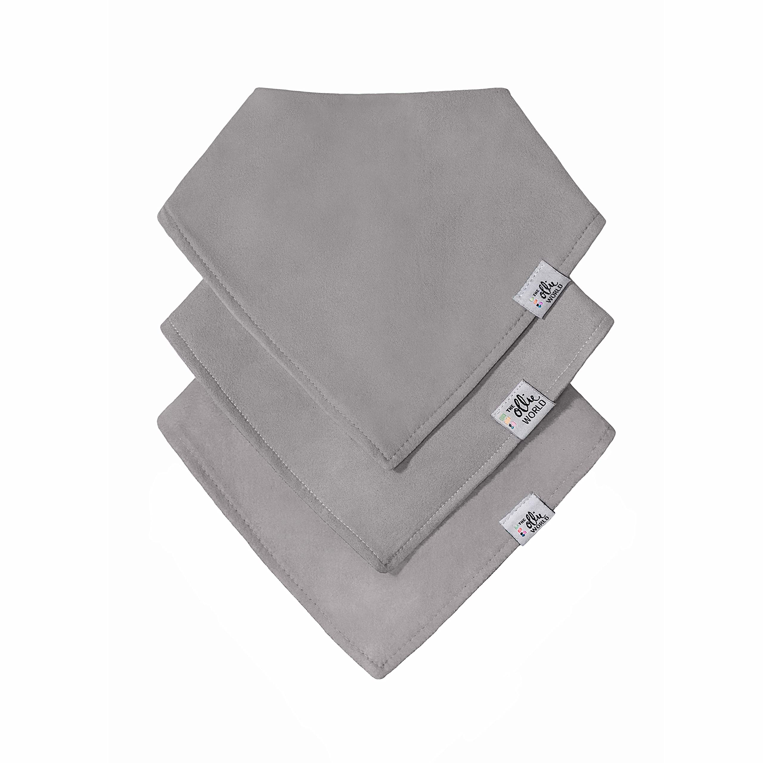 The Ollie Baby Bib -Moisture Wicking Keeps Skin Dry - Quickly Absorbs Liquid Drips (3-pack) (Stone, Sky, Olive)