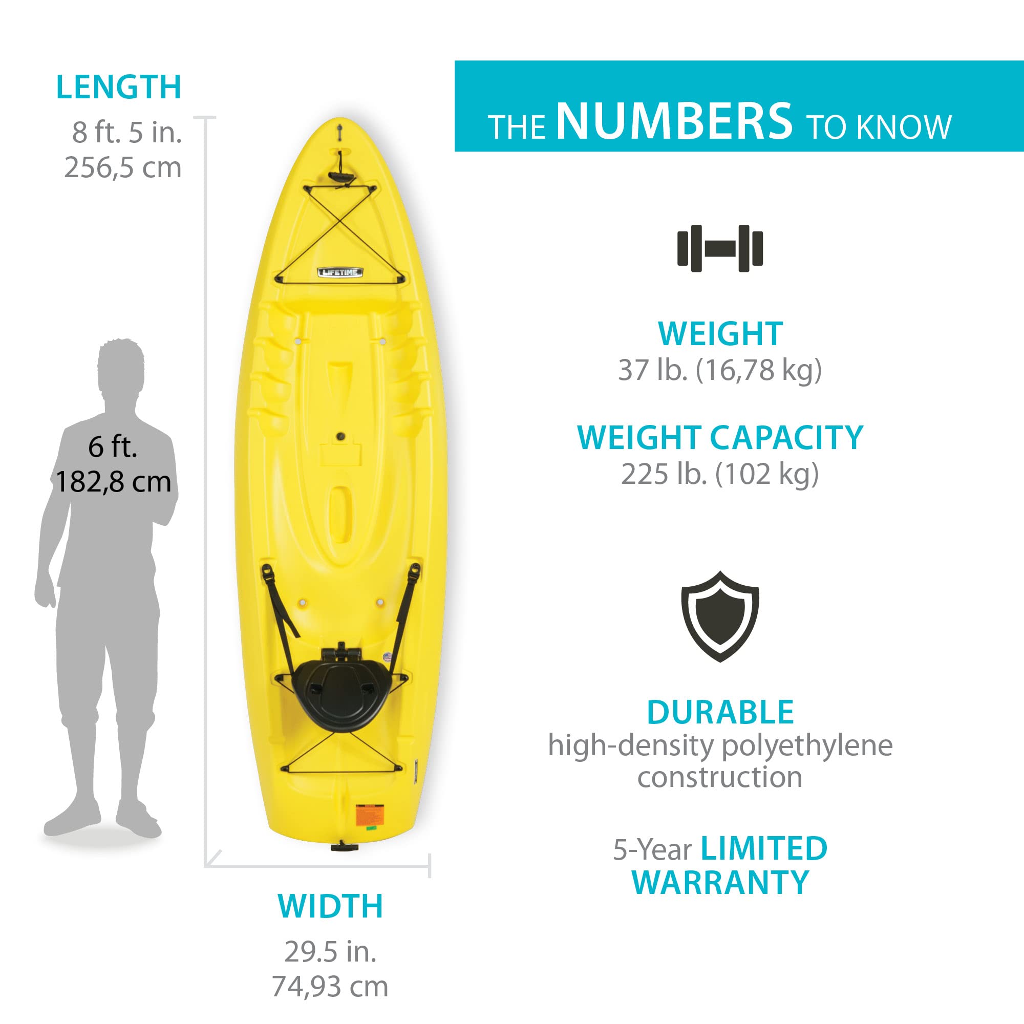 Lifetime Sit On Top Kayak, Volt 85, Yellow