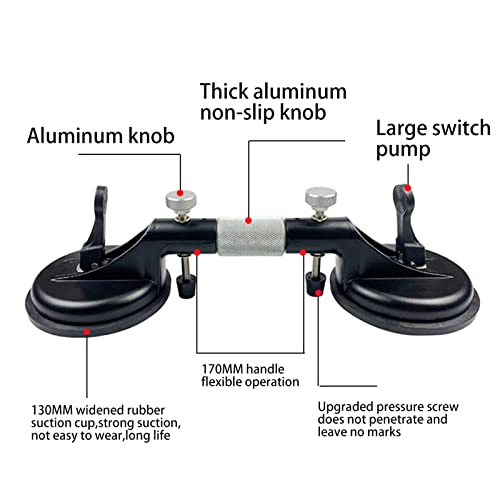 Vacuum Suction Cup Heavy Duty Aluminum Alloy Floor for Fixer Manual Tool Glass Puller Lifter Tile Object Moving Lift Adjustable Suction Cup Floor Fixer Vacuum Plate Handle Glass Puller Lifter