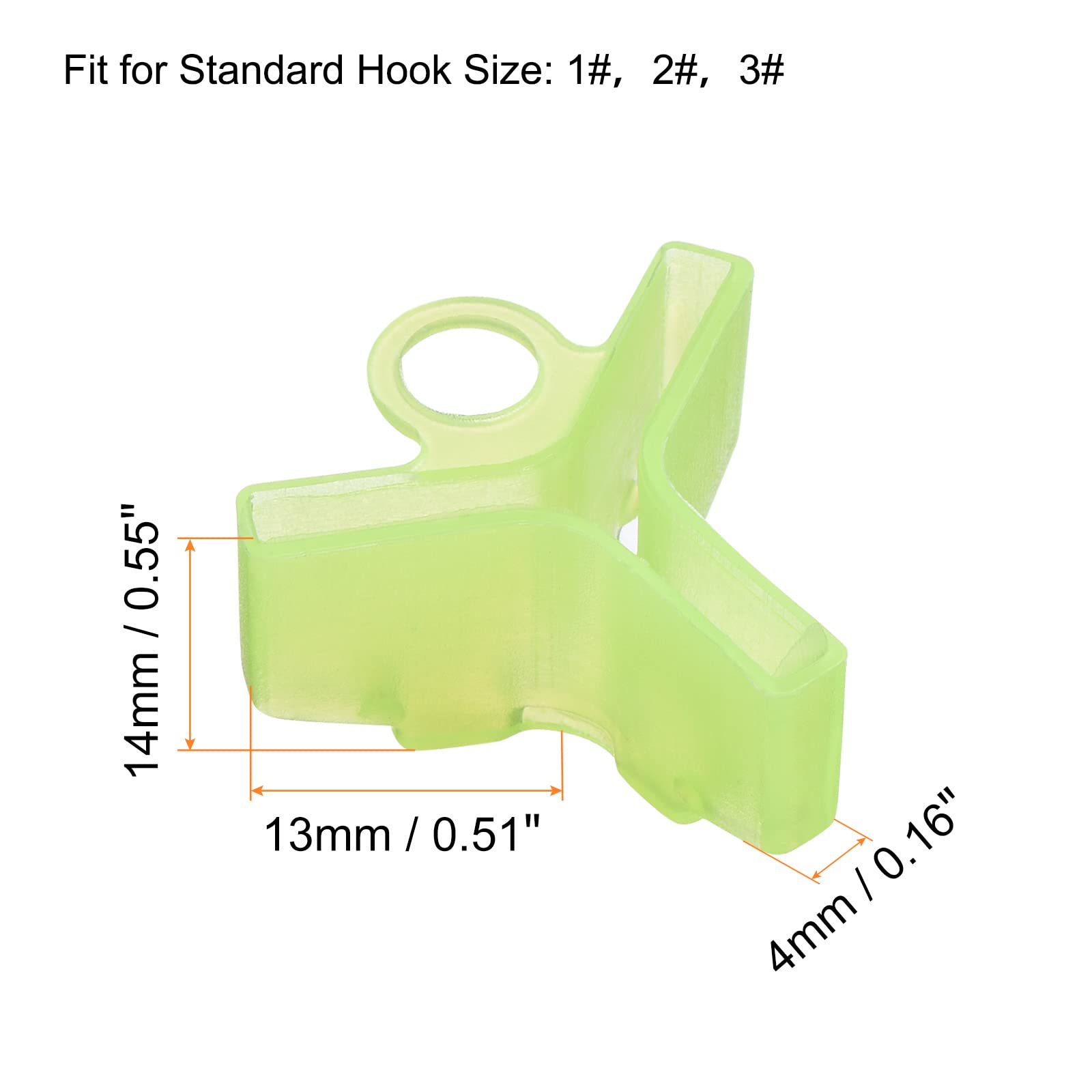 PATIKIL Fishing Hook Bonnets, 50 Pack Plastic Treble Hook Covers Hook Safety Caps Protectors Fit for Standard Size 1, 2, 3, Fluorescent Yellow