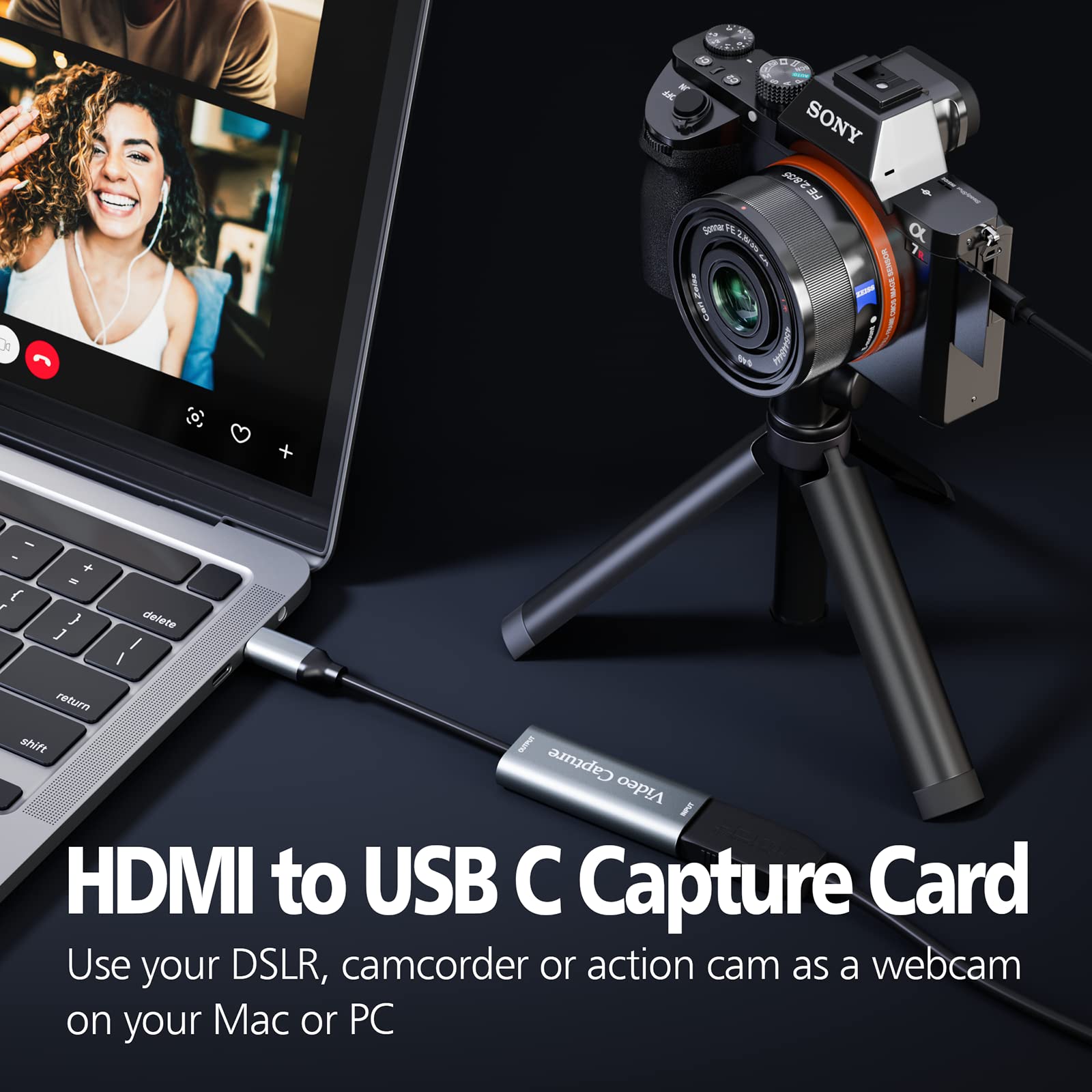 VIXLW Video Capture Card, 4K Hdmi to 1080P USB C Capture Card for Gaming Streaming Conference, Video Capture Device for Windows/Mac OS PS4 Switch Xbox