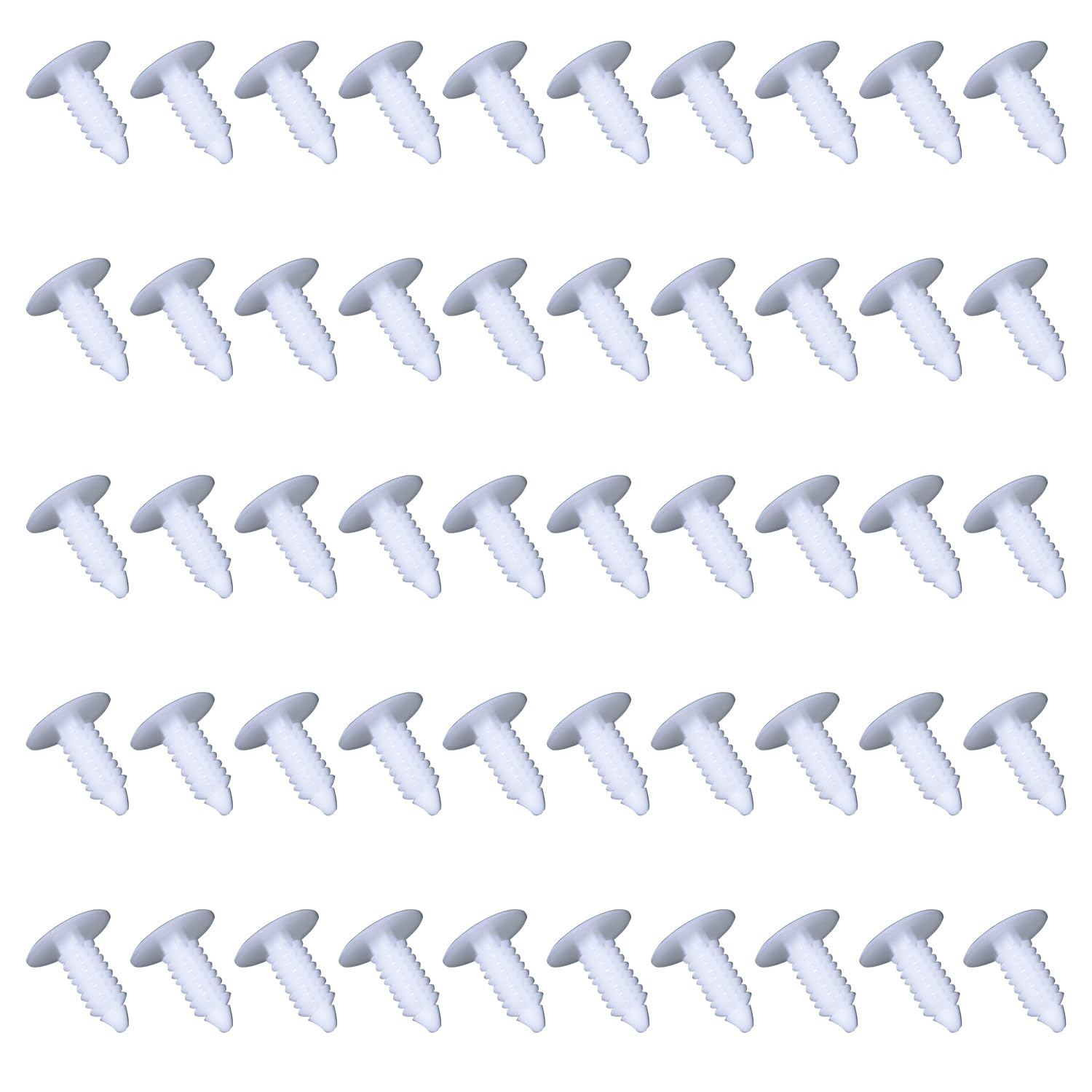ZCZQC 50PCS Lawn Chair Rivets Plastic Nylon Snap Fasteners for Furniture Shelf Tree Rivets Christmas Tree Rivets Spiked Rivets Used for Yard Binding Fasteners Cable Tie Rivets White