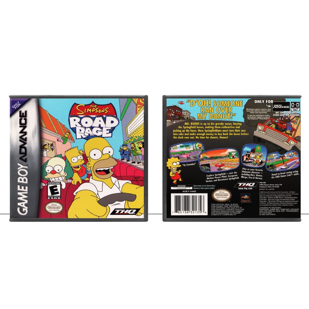Simpsons, The: Road Rage | (GBA) Game Boy Advance - Game Case Only - No Game