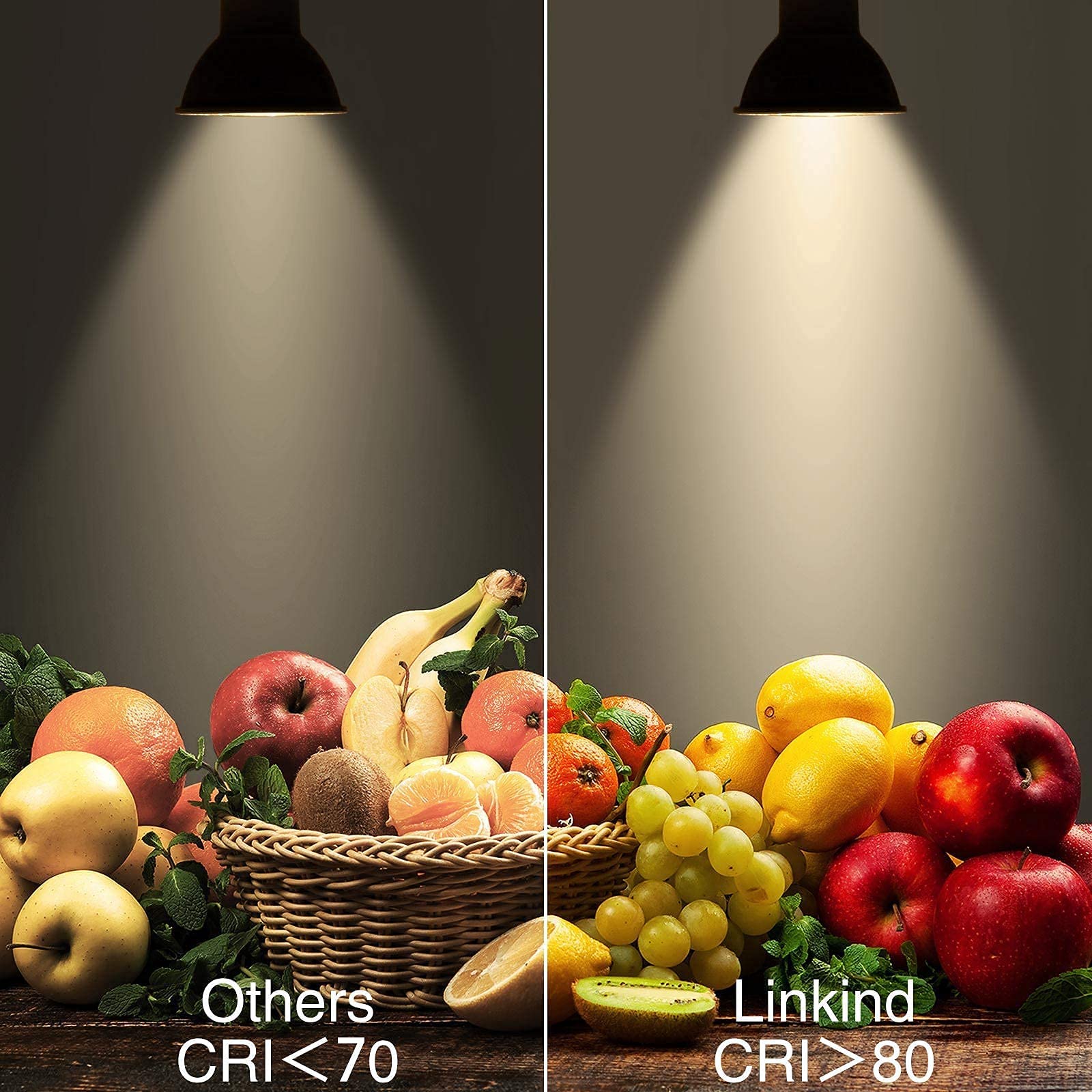 Linkind GU10 LED Bulbs, MR16 GU10 LED Bulbs Dimmable, 50W Equivalent, 530LM 3000k Soft White Track Light Bulbs, 40° Spot Light Track Light Recessed Light Spotlight, UL Listed, 5 Packs