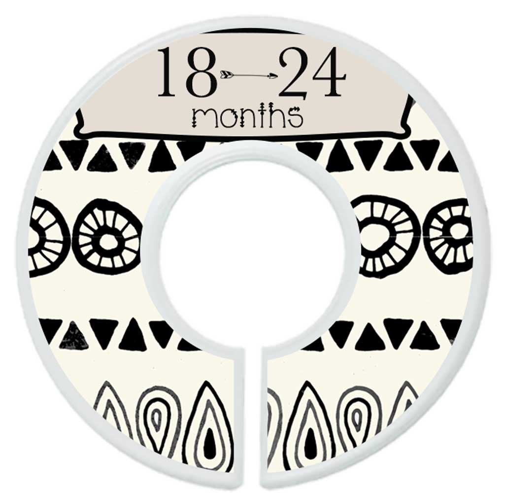 Mumsy Goose Nursery Closet Dividers Closet Organizers Baby Clothes Dividers Monochrome Boho