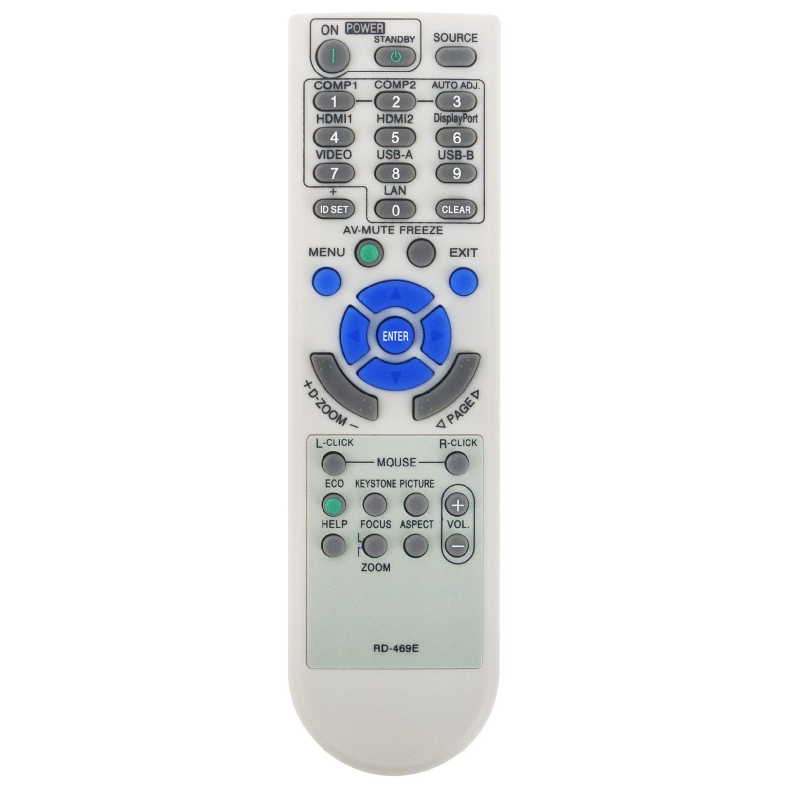 New RD-469E 7N901051 Replacement Remote fit for NEC Projector M402W M362W M322W M402X M362X M322X M282X M352WS M302WS M332XS M403W M363W M323W M403X M363X M323X M283X M353WS M303WS M333XS M403H M323H