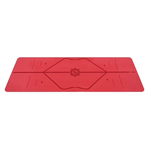 LIFORME Love Travel Yoga Mat- Free Yoga Bag, Patented Alignment System, Warrior-Like Grip, Non-Slip, Eco-Friendly, Ultra-Lightweight, Sweat Resistant, Long, Wide and Thick (Red)