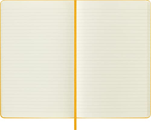 Moleskine Classic Notebook, Hard Cover, Large (5" x 8.25") Ruled/Lined, Orange Yellow (Silk), 240 Pages