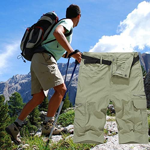 Mesinsefra Men's Hiking Cargo Shorts Lightweight Quick Dry Outdoor Stretch Travel Fishing with Multi Pockets Grey 38