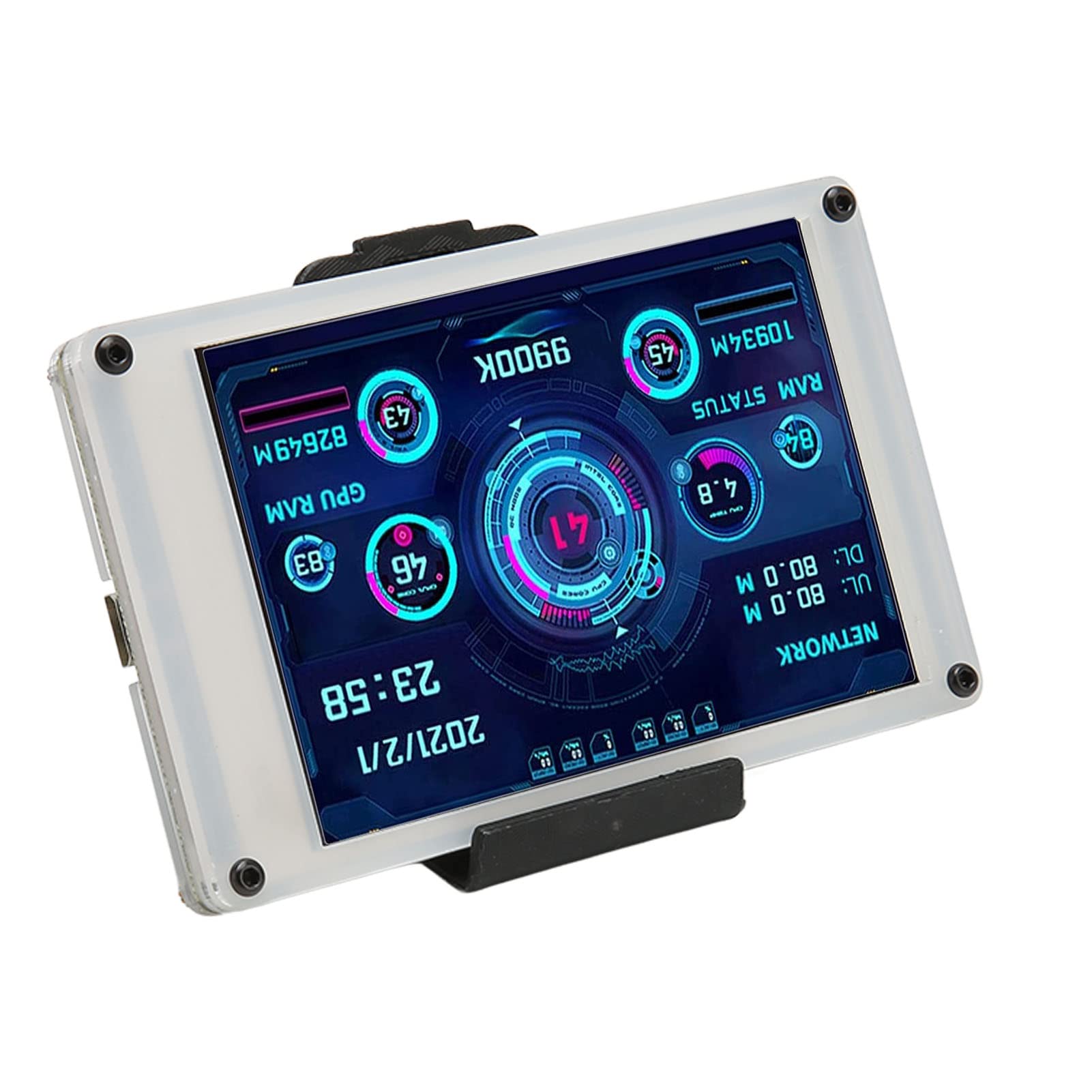 Zyyini 3.5 inch IPS USB Mini Screen, Computer Temp Monitor with Dimmable Theme Editor, PC CPU RAM HDD Data Monitor, Auto Off for GPU