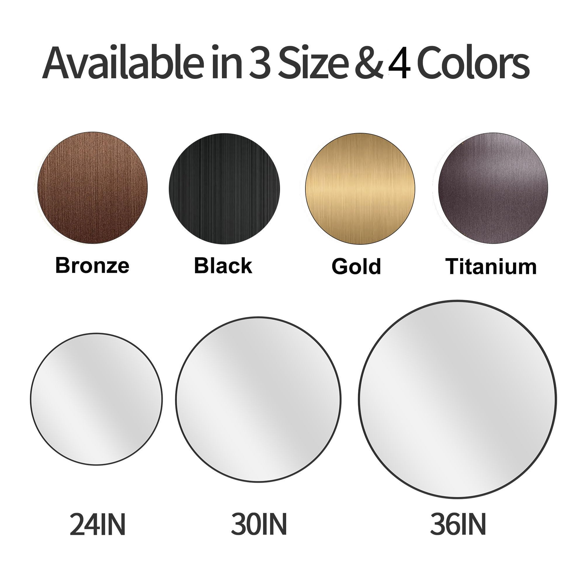 UMZODO 30 Inch Frameless Beveled Edge Circle Wall Mirror for Bathroom, Vanity, Bedroom (30 Inch)