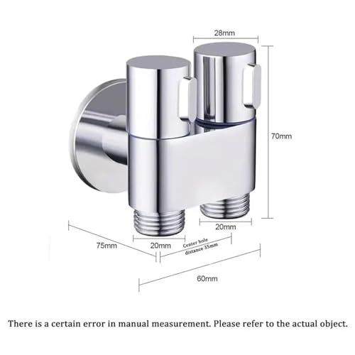 Zinc Alloy Angle Valve Wall Mount Toilet Bidet Sprayer Set One In Two Out Water Cleaning Sprayer For Bathroom Toilet Accessories 1Pcs(Sliver)